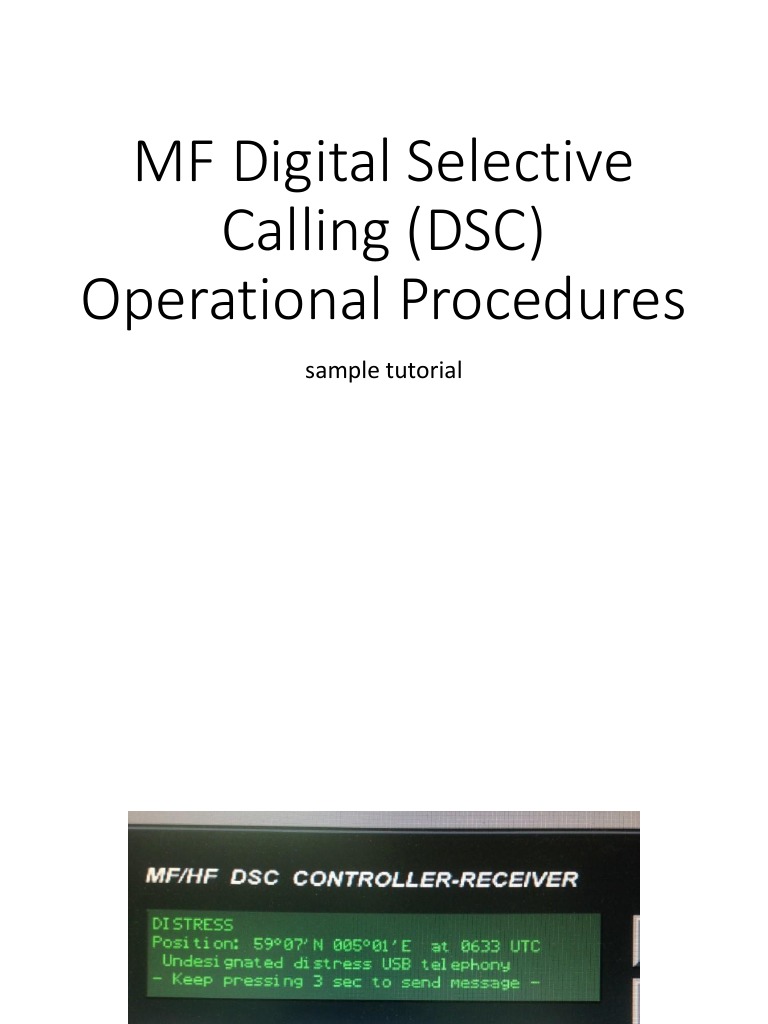MF Digital Selective Calling (DSC) | PDF | Water Transport | Sound ...
