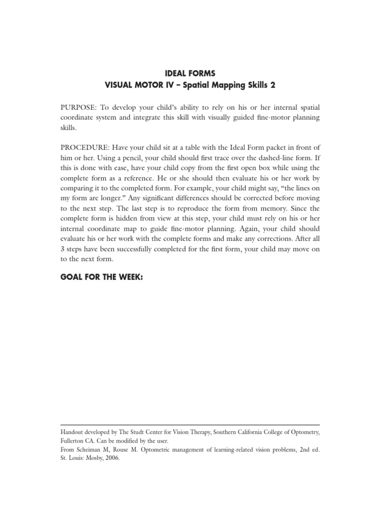 Ideal Forms VISUAL MOTOR IV - Spatial Mapping Skills 2 | PDF