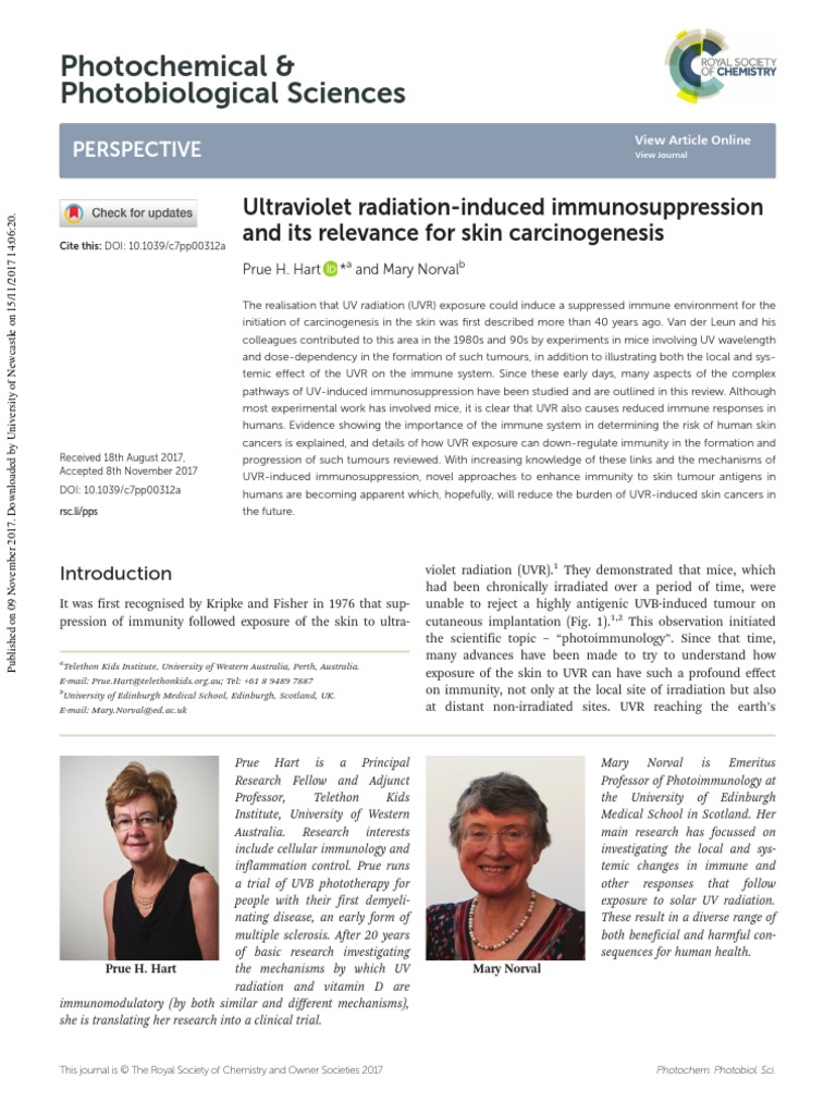 Photochemical & Photobiological Sciences | PDF | Ultraviolet | Immune ...