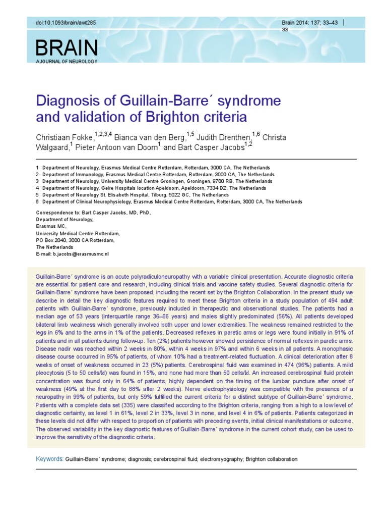 2014 Fokke GBS Brighton Brain 2014 | PDF | Swine Influenza | Peripheral ...