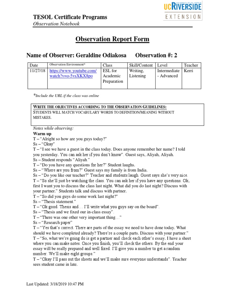 5 Tech Observation | PDF | English As A Second Or Foreign Language ...