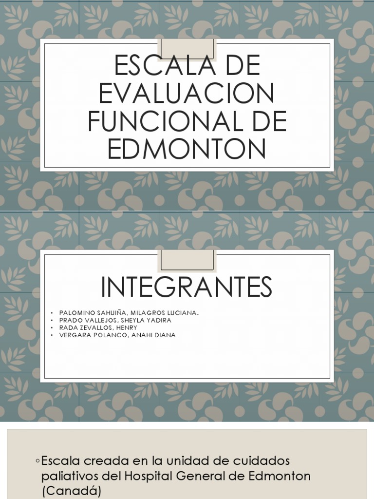 Escala de Edmonton | PDF | Salud y bienestar