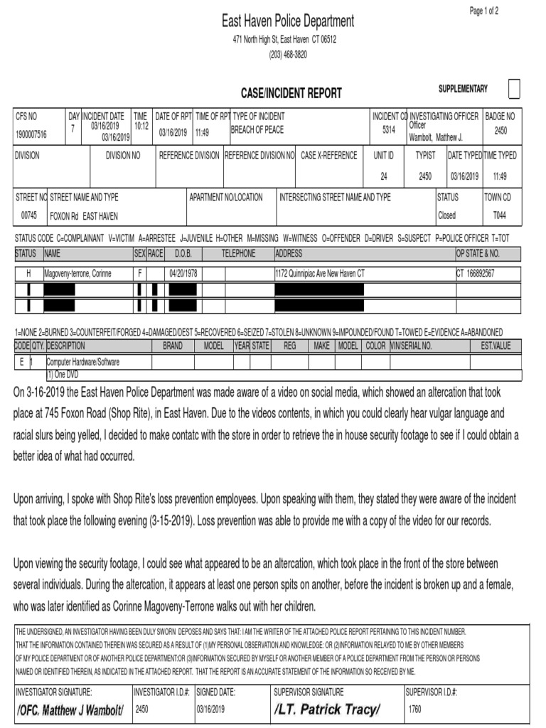 Terrone Case Incident Report EHPD | PDF | Computing | Computing And ...