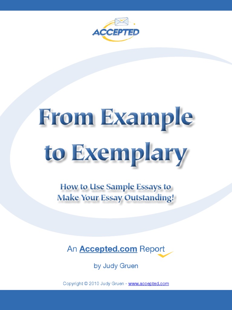 Example To Exemplary Essays | PDF | Essays | Question
