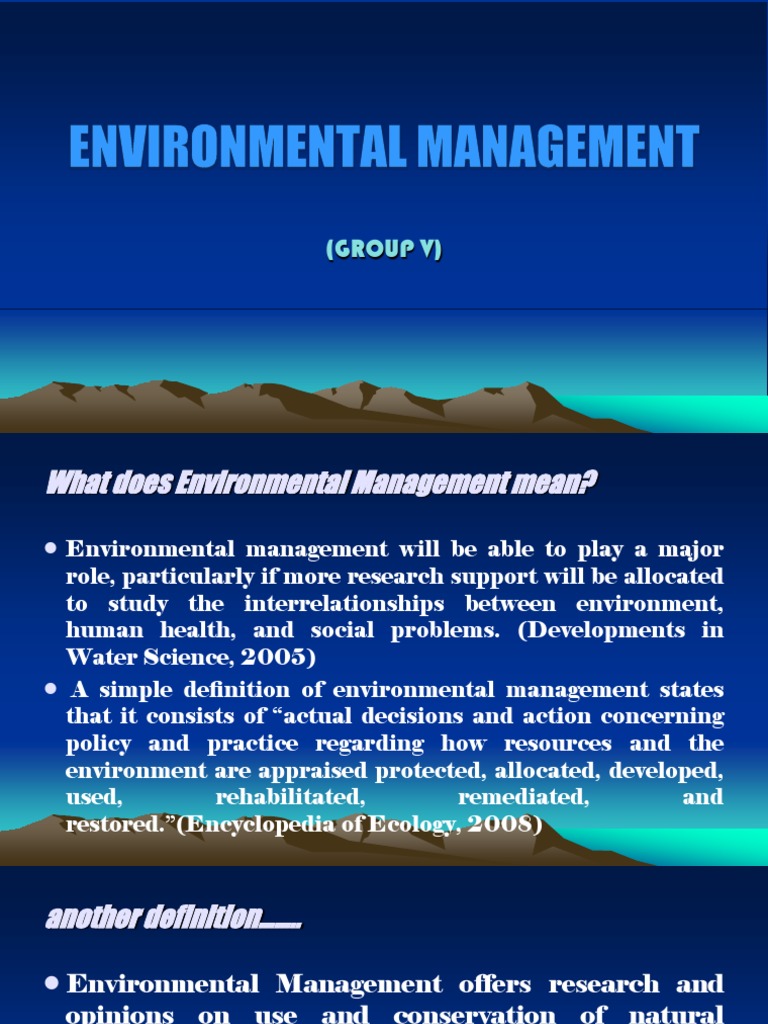 Environmental Management g5 | PDF | Environmental Resource Management ...