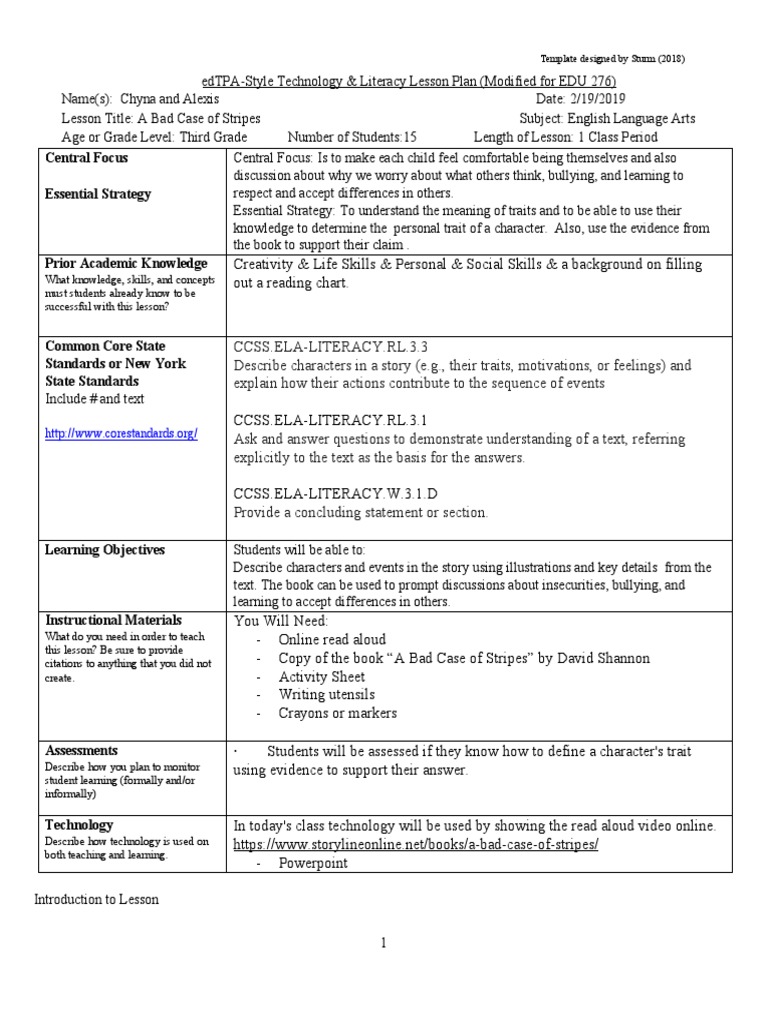 Edu 276 Technology Lesson Plan Template | PDF | Lesson Plan | Books