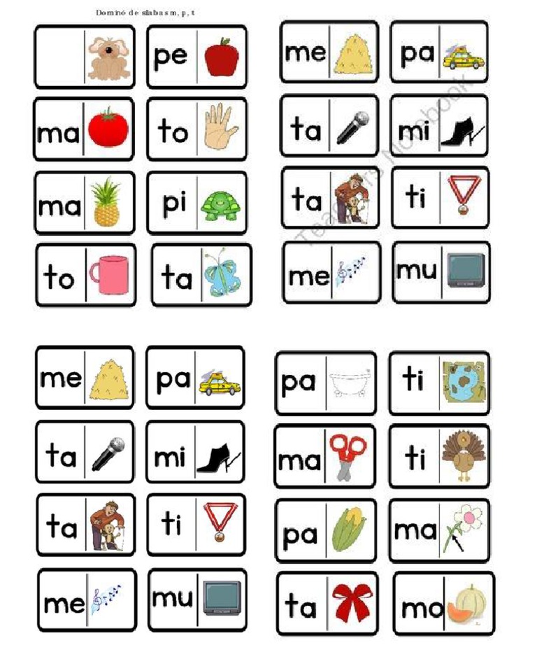 Domino Consonantes M-S-P-T | PDF