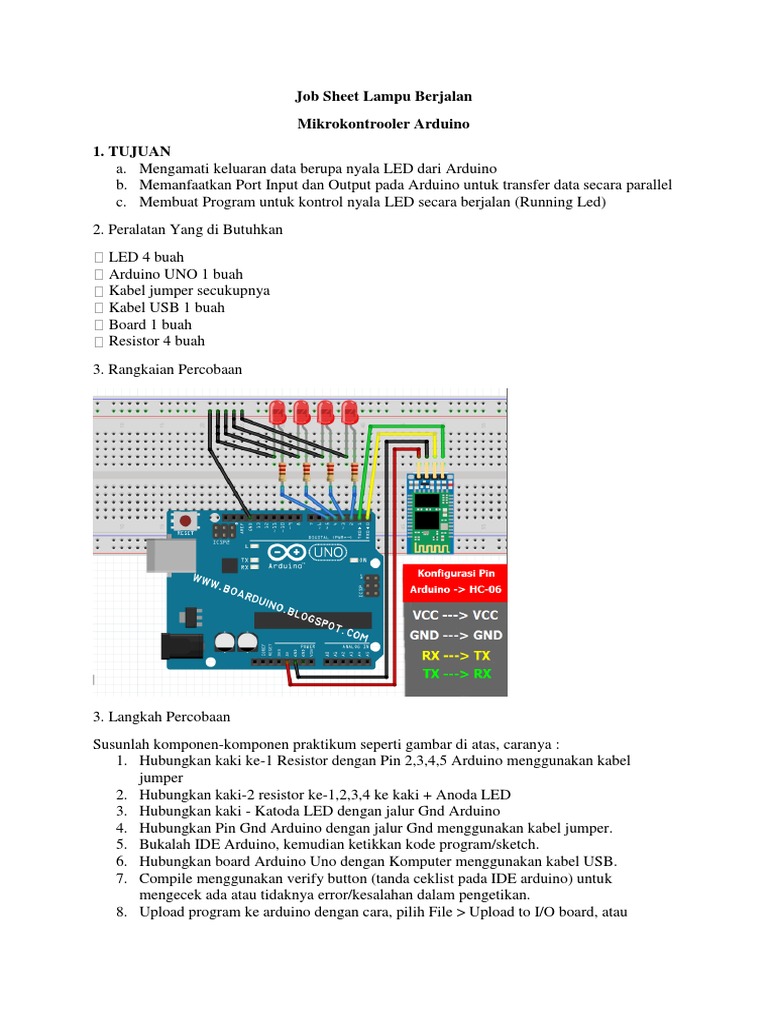 Program Lampu Berjalan Arduino | PDF