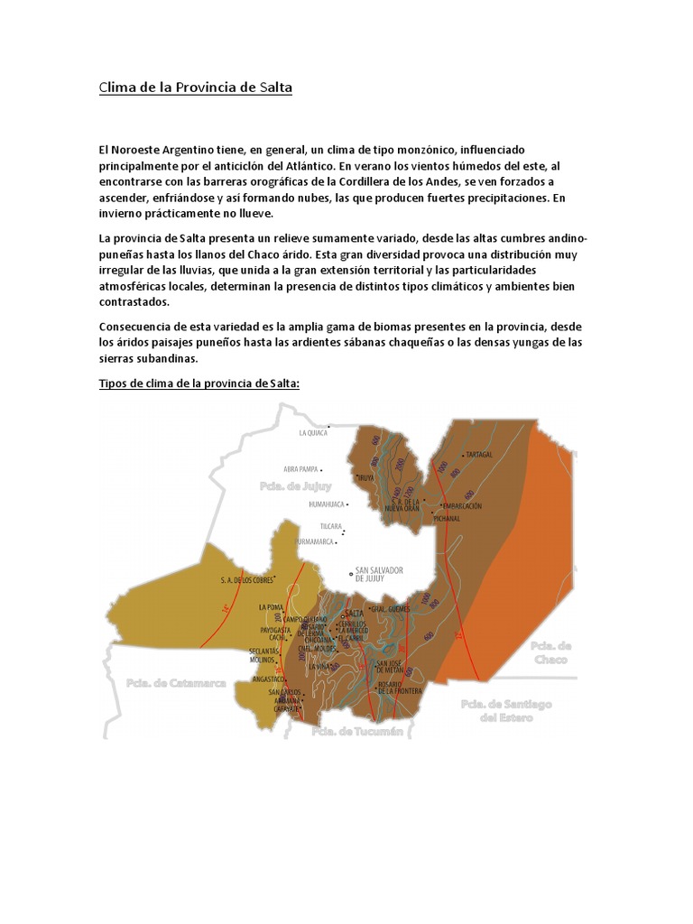 Clima de La Provincia de Salta | PDF | Clima | Andes