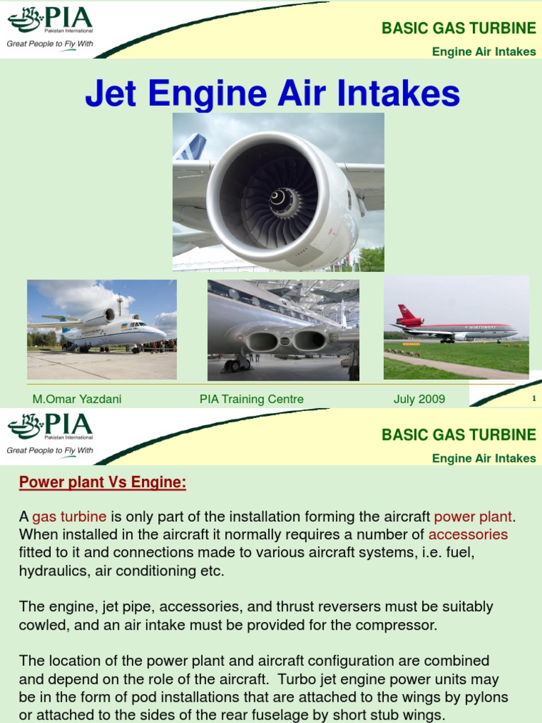 Jet Engine Air Intakes: Basic Gas Turbine | PDF | Aviation | Aerospace ...