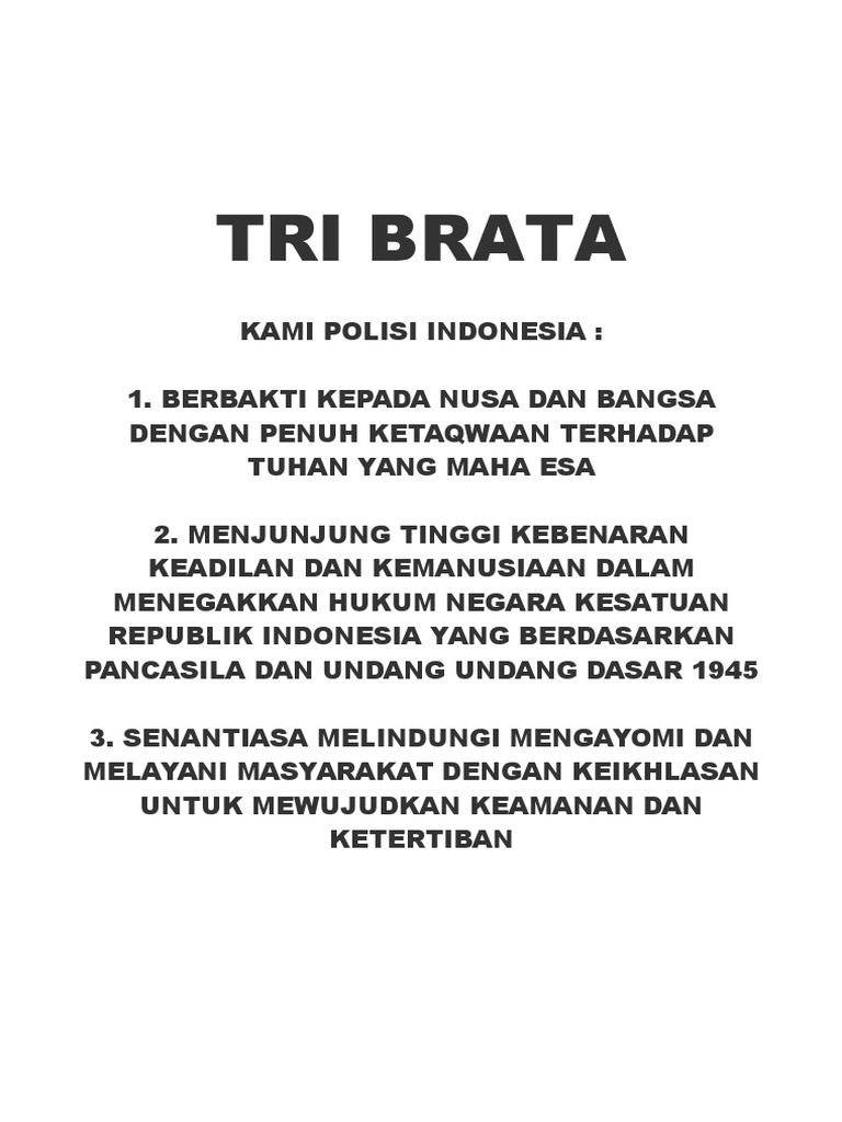 Tri Brata Dan Catur Prasetya | PDF