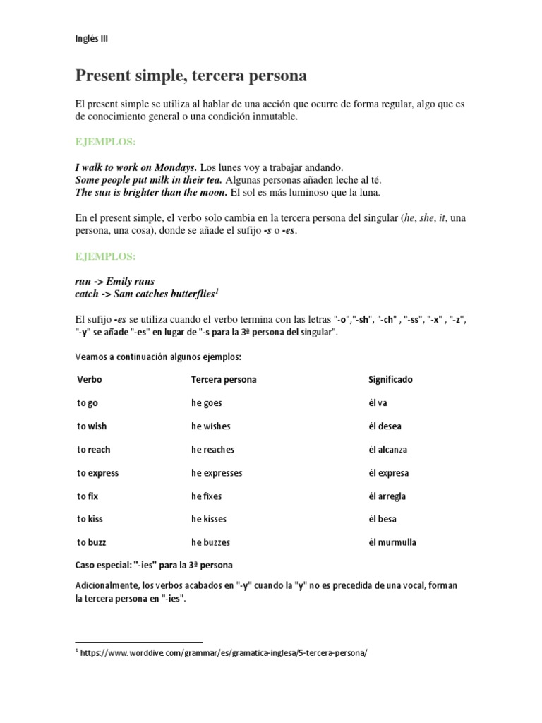 Resumen Presente Simple 2019 | PDF | Verbo | Idiomas