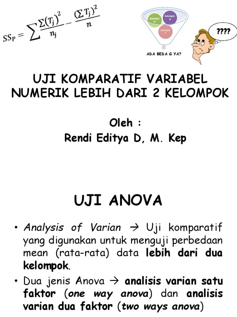 Uji Komparatif Variabel Numerik Lebih Dari 2 Kelompok | PDF