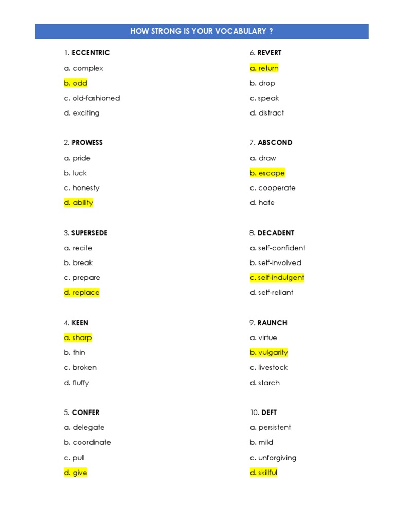 Vocabulary PDF | PDF | Animals And Humans