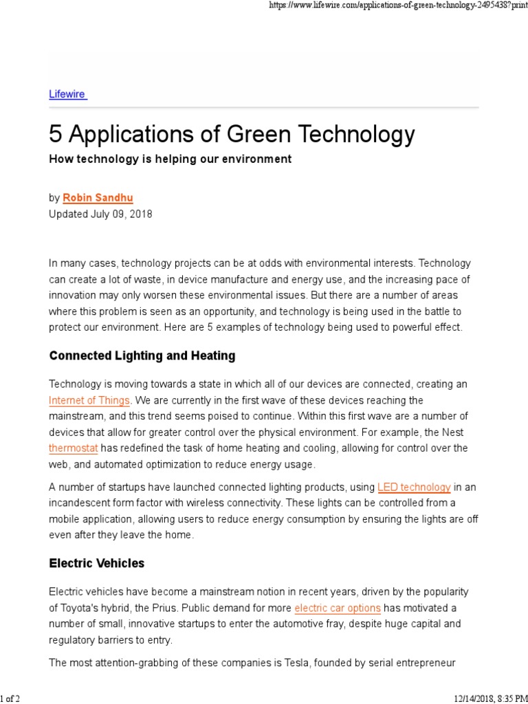 5 Green Technology Innovations | PDF | Data Center | Electric Car