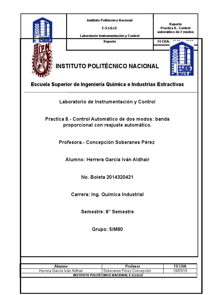 Control automático de procesos con banda proporcional y reajuste ...