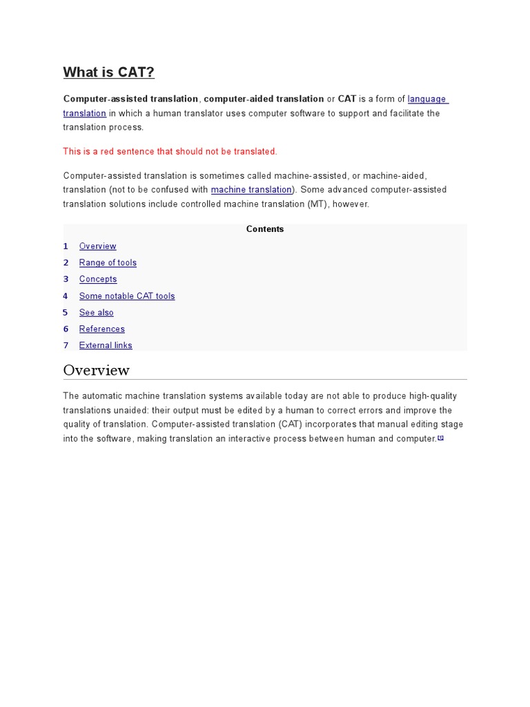 What Is CAT?: Computer-Assisted Translation, Computer-Aided Translation ...