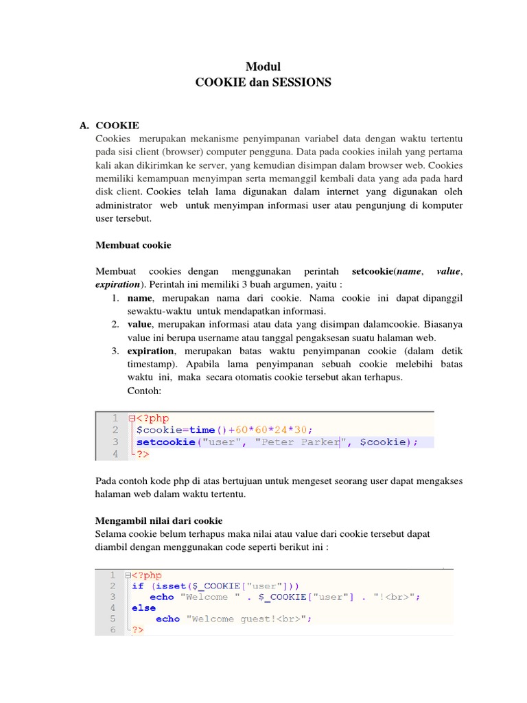 Modul Cookies Dan Session | PDF | Bisnis | Komputer