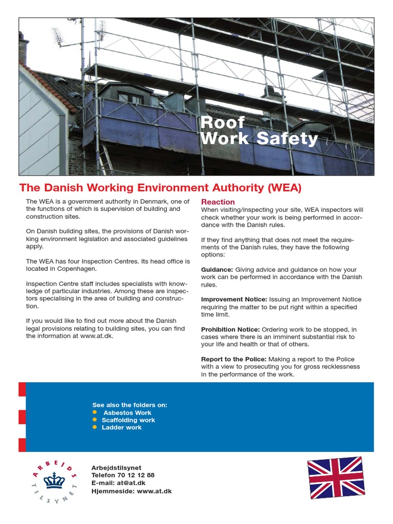 Roof Work Safety: The Danish Working Environment Authority (WEA) | PDF ...