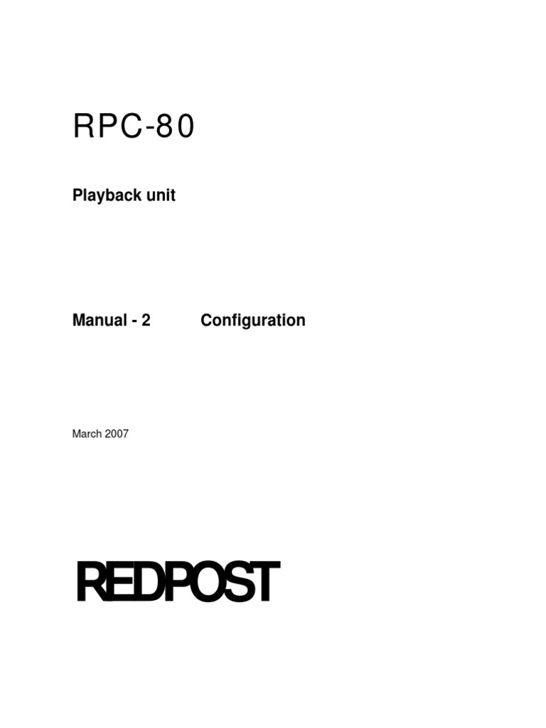 RPC 80 Configuration | PDF | Printer (Computing) | Personal Computers