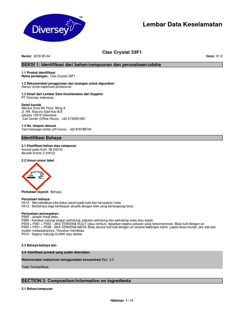 SDS Clax Crystal | PDF