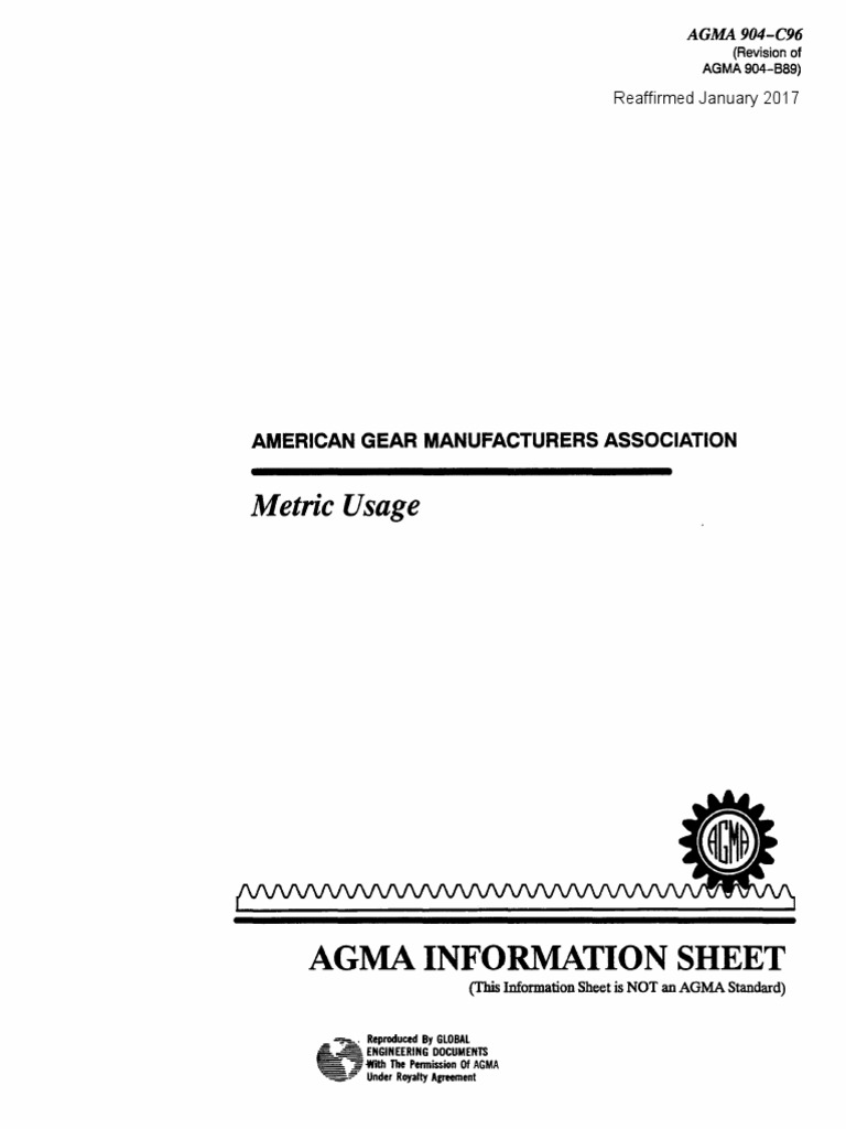 Agma 904-C96 PDF | PDF | Celsius | International System Of Units