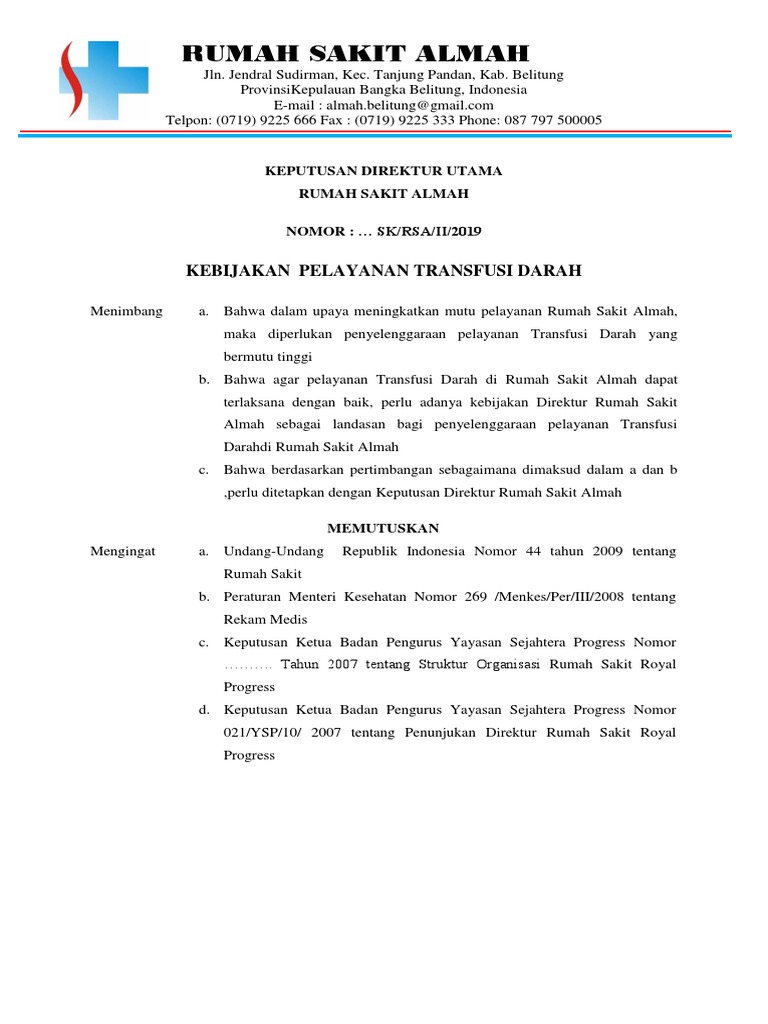 SK PAP 3.3 (Pelayanan Darah) | PDF