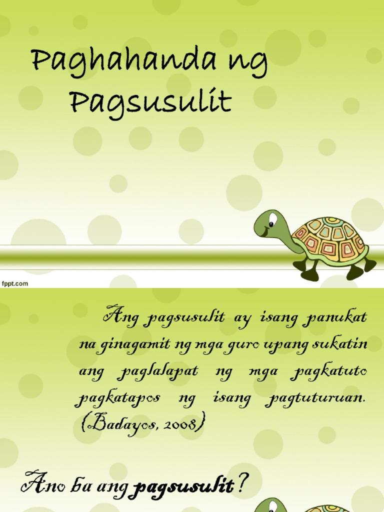 TOS Paghahanda NG Pagsusulit TOS | PDF