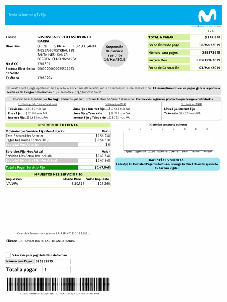 Movistar | PDF | Factura | Televisión