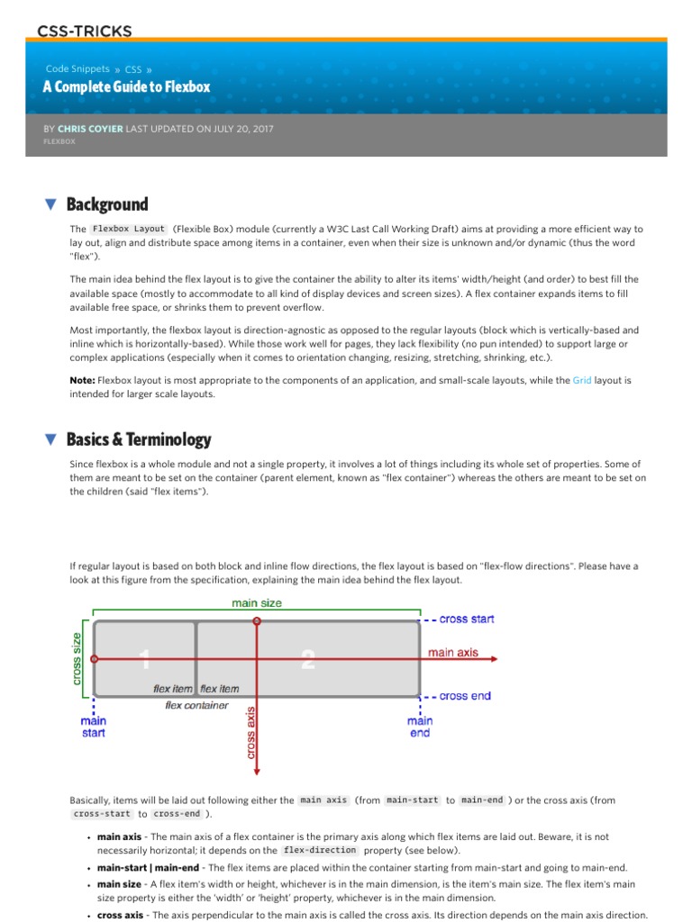 A Complete Guide To Flexbox - CSS-Tricks | PDF | Cascading Style Sheets | Page Layout