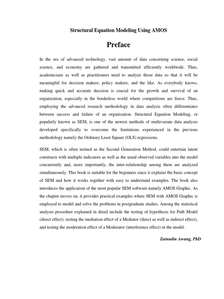 Structural Equation Modeling Using Amos | PDF