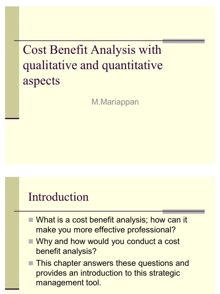 Chapter 2 Cost Benefit Analysis | PDF | Feasibility Study | Cost–Benefit Analysis