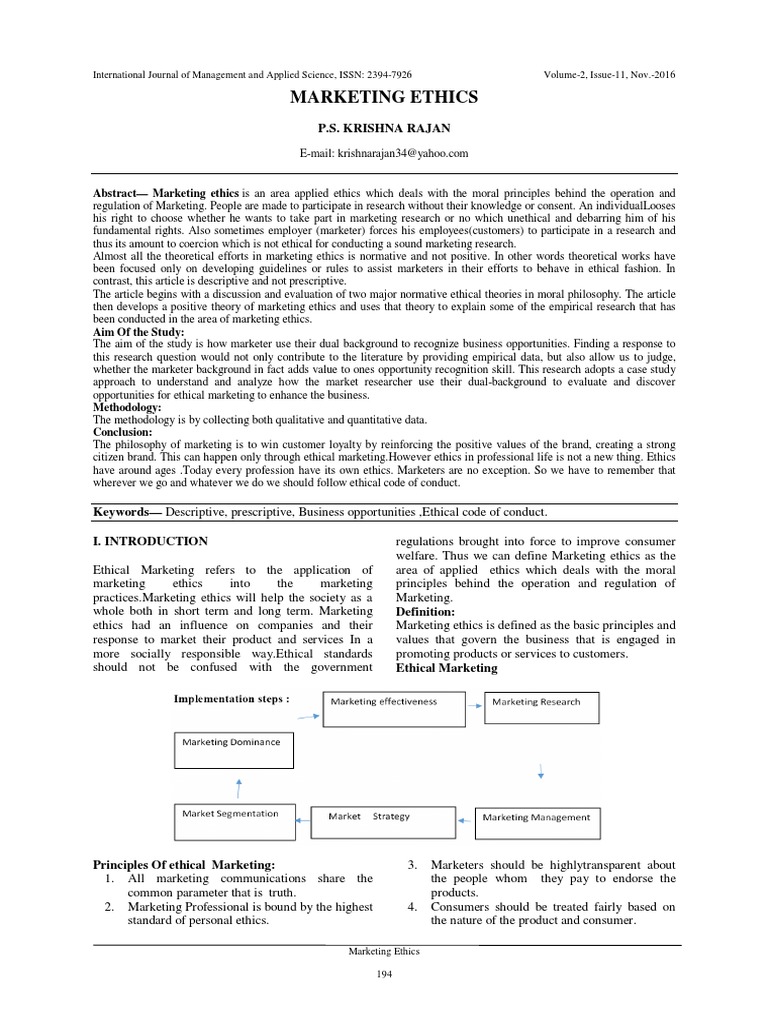 Ethics in Marketing | PDF | Marketing | Value (Ethics)