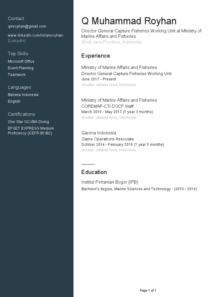 Muhammad Royhan: Marine Affairs Expert | PDF