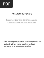 Postoperative Nursing Management | PDF | Anesthesia | Wound