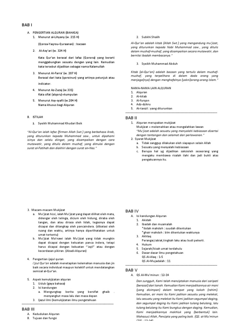 Rangkuam Qurdis X | PDF