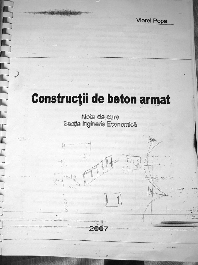 Curs Constructii Din Beton Armat Viorel Popa PDF | PDF