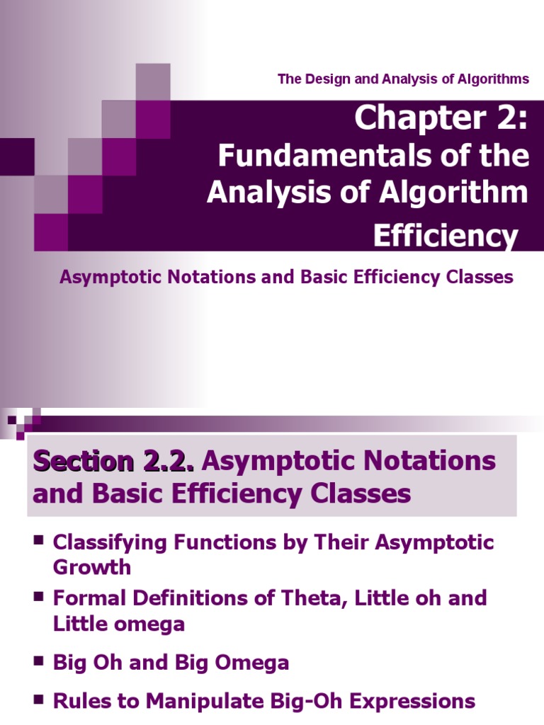 Fundamentals Of The Analysis Of Algorithm Efficiency Asymptotic Notations And Basic Efficiency
