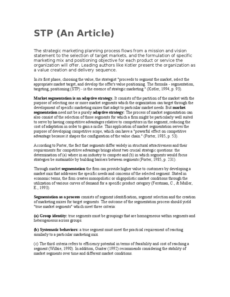 STP | PDF | Marketing Strategy | Marketing