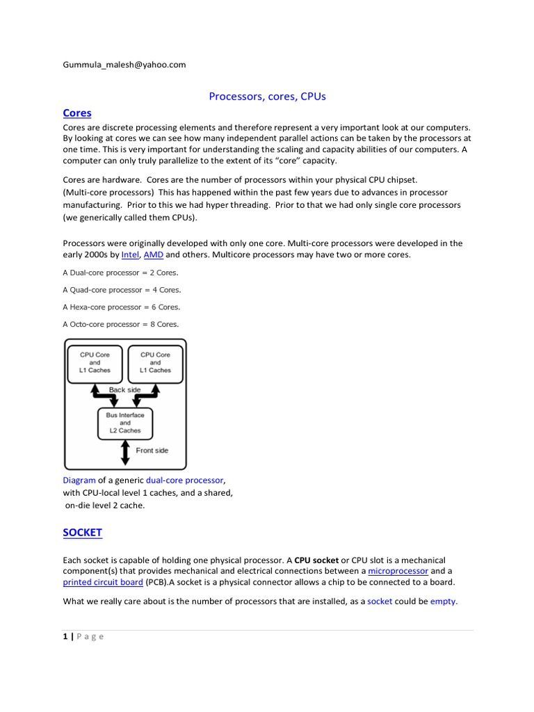 Cpu Cores PDF | PDF | Multi Core Processor | Central Processing Unit