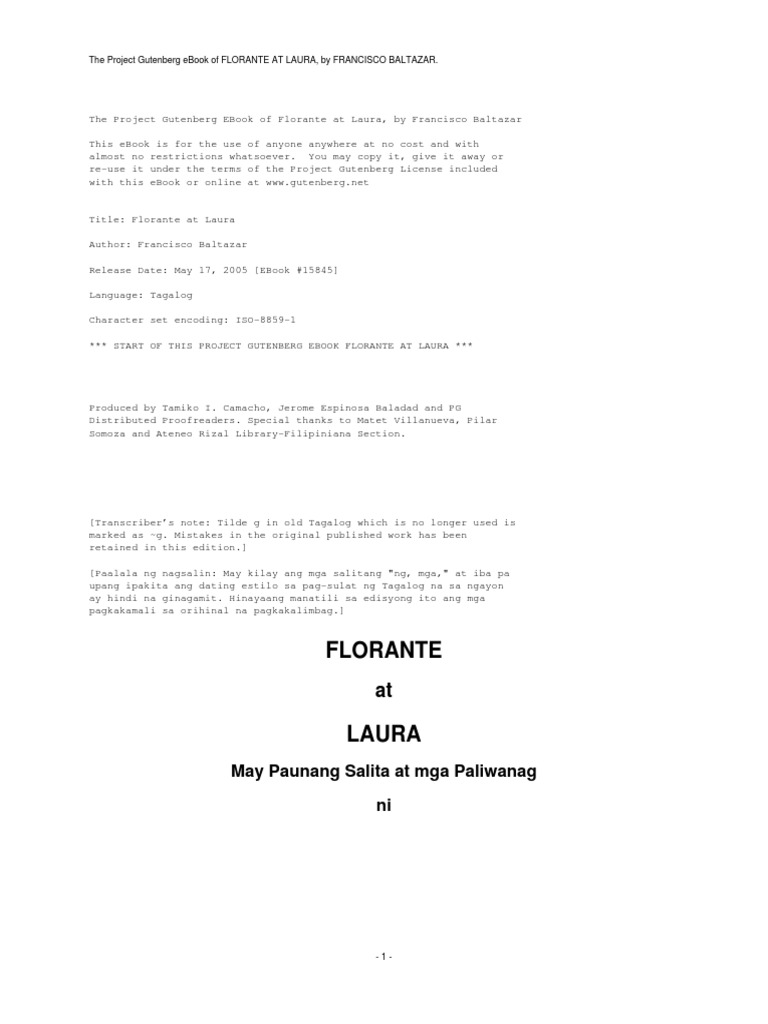 Florante at Laura - Francisco Balagtas PDF | PDF
