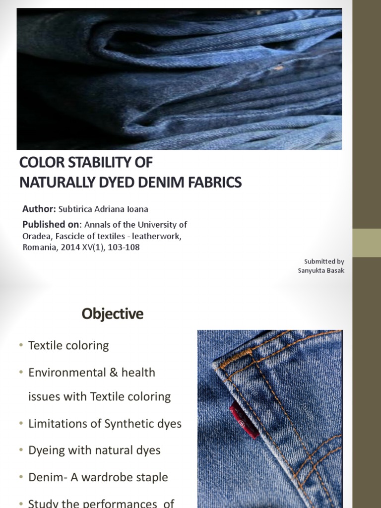 Sanyukta MR PPT Naturaldyed Denim PDF | PDF | Dye | Textiles