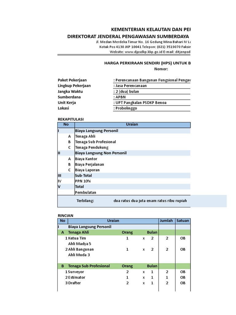 Form HPS Konsultan | PDF