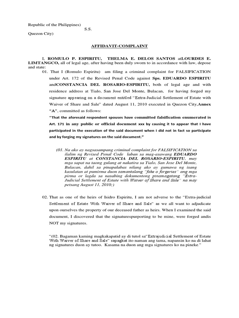Affidavit Complaint | PDF | Forgery | Criminal Justice