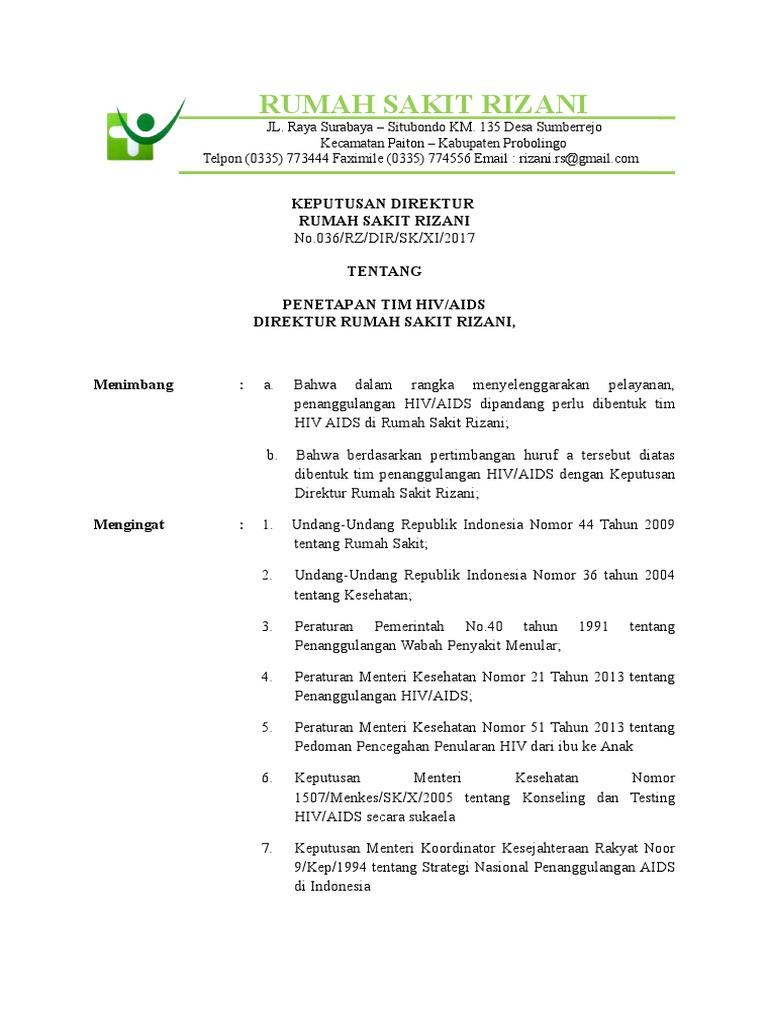 SK Tim Penanggulangan Hiv Aids | PDF