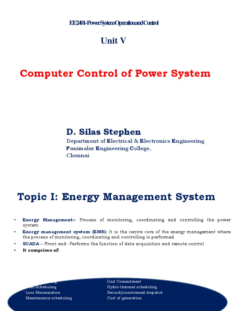 Computer Control in Power Systems | PDF | Scada | Electric Power System
