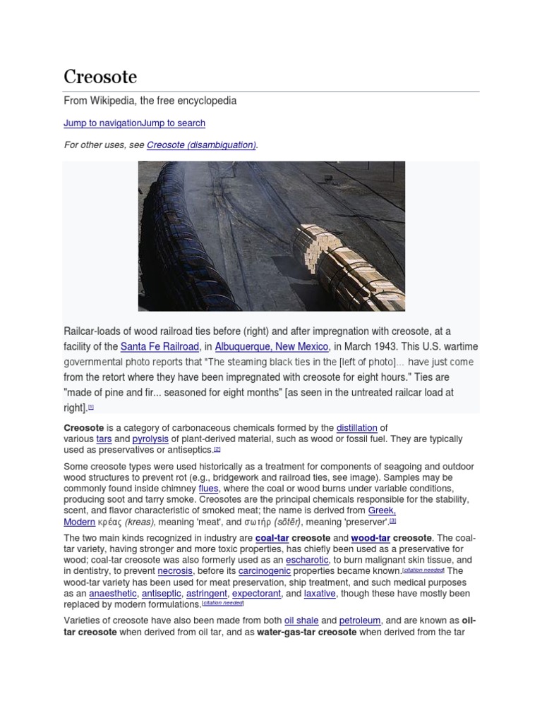 Creosote: From Wikipedia, The Free Encyclopedia | PDF | Fuels | Materials