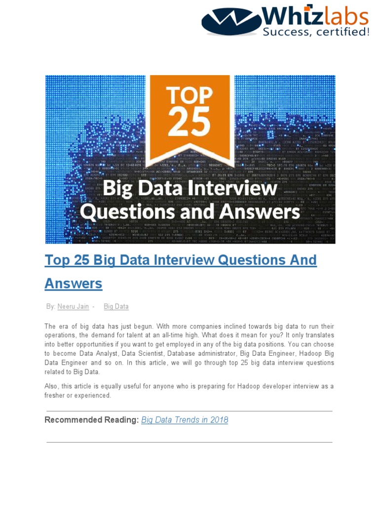 Big Data Interview Questions Answers | PDF | Apache Hadoop | Big Data