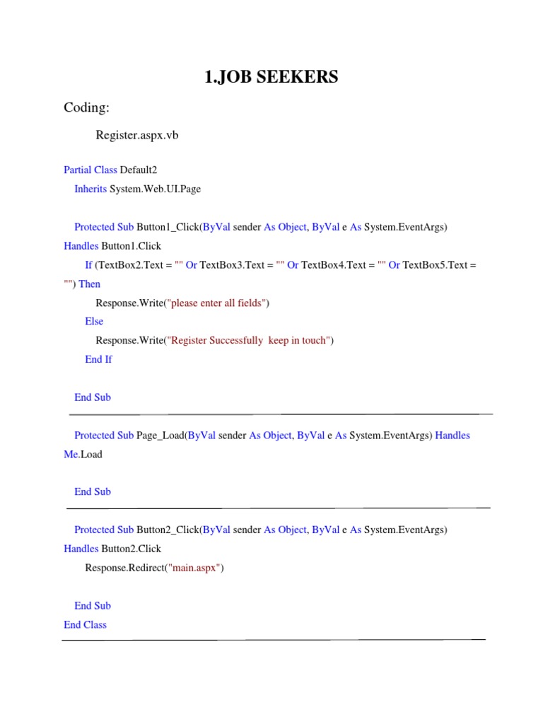1.job Seekers: Coding | PDF