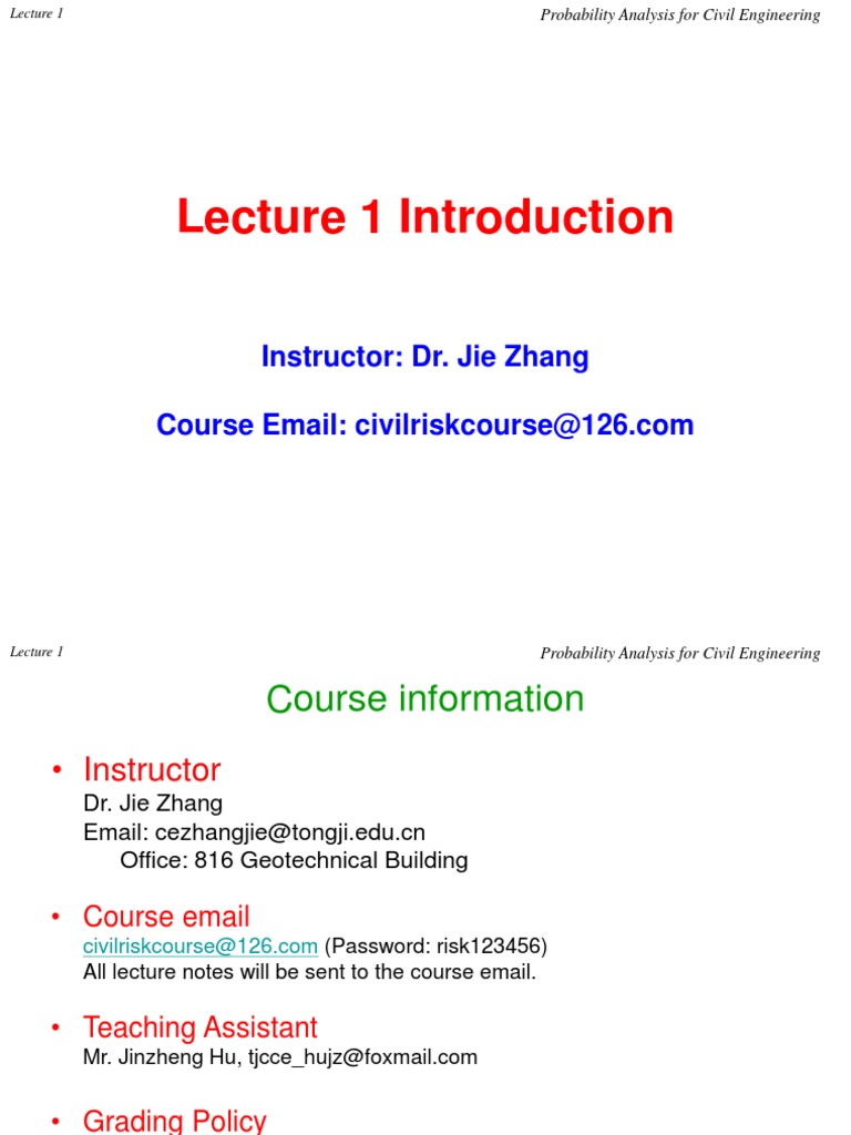Probability Analysis in Civil Engineering | PDF | Civil Engineering ...